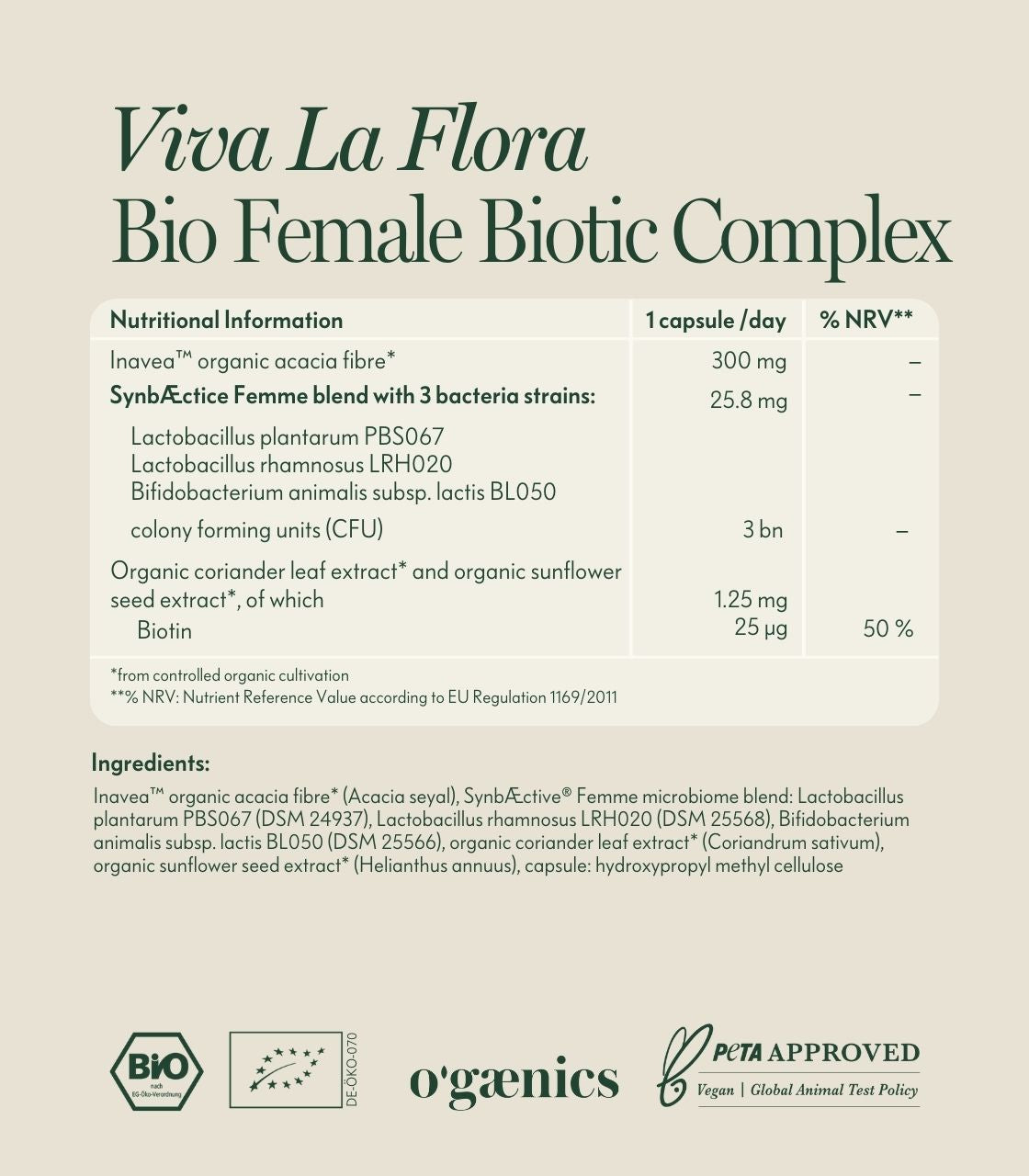 OGAENICS Viva La Flora Bio Female Biotic Komplex | – BEYORG® l Beyond ...